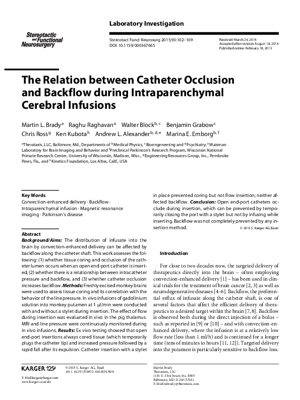 (PDF) The Relation between Catheter Occlusion and Backflow during ...