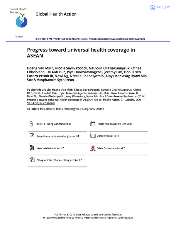 (PDF) Progress toward universal health coverage in ASEAN