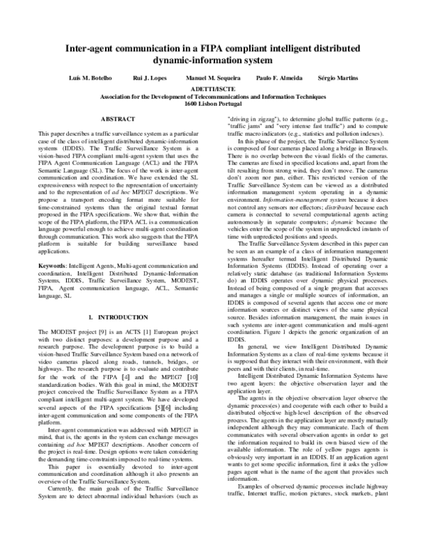 (PDF) Inter-Agent Communication In a FIPA Compliant Intelligent Distributed Dynamic-Information ...