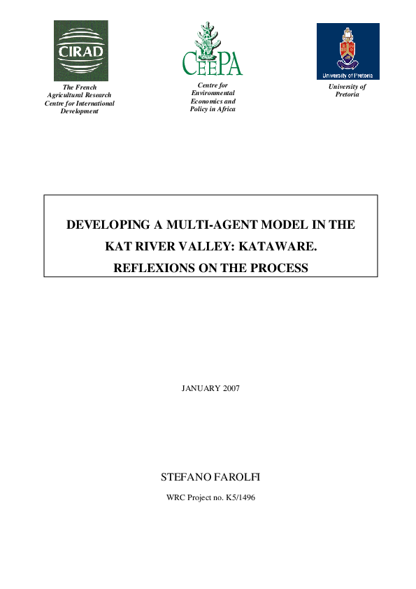 (PDF) Developing a multi-agent model in the Kat River Valley: KatAware ...