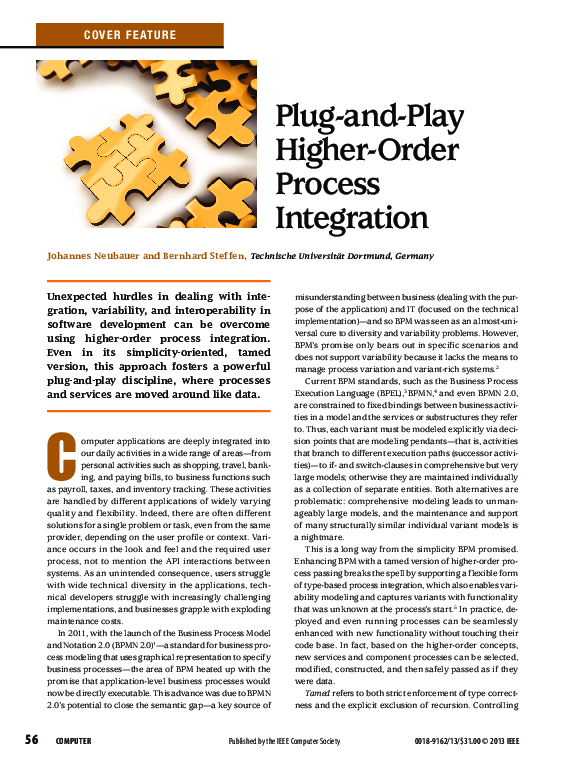 (PDF) Plug-and-Play Higher-Order Process Integration