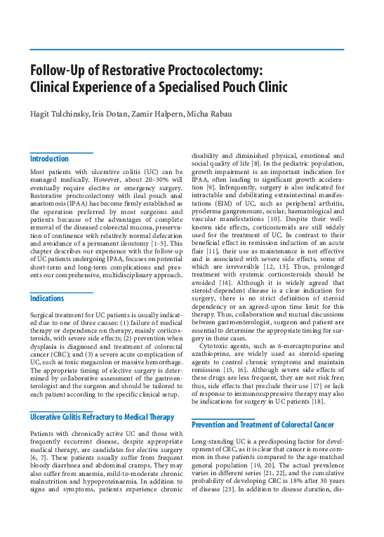 (PDF) Follow-Up of Restorative Proctocolectomy: Clinical Experience of ...