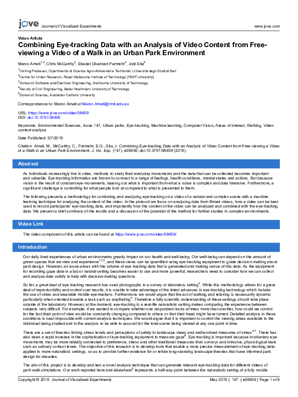 (PDF) Combining Eye-tracking Data with an Analysis of Video Content from Free-viewing a Video of ...