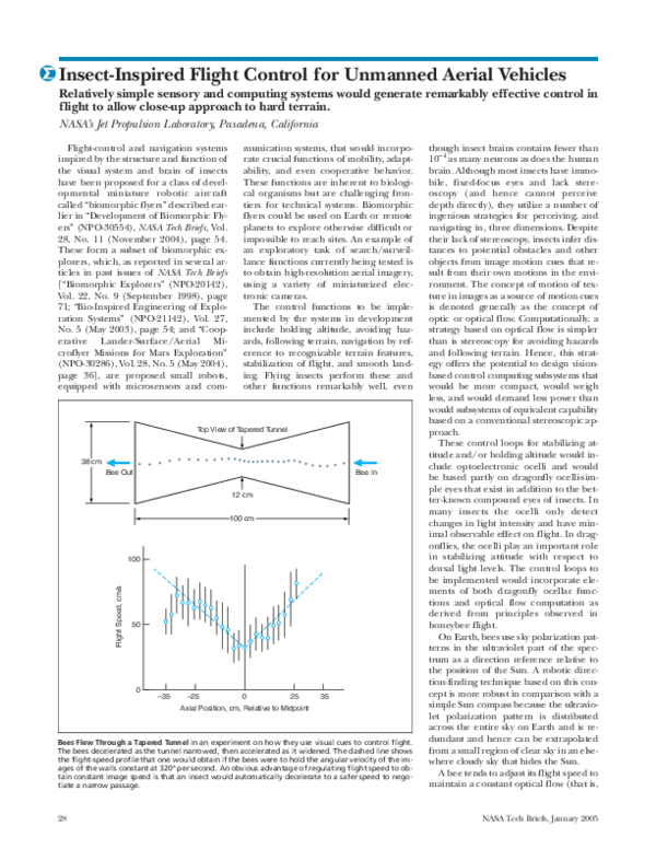(PDF) Insect-Inspired Flight Control for Unmanned Aerial Vehicles