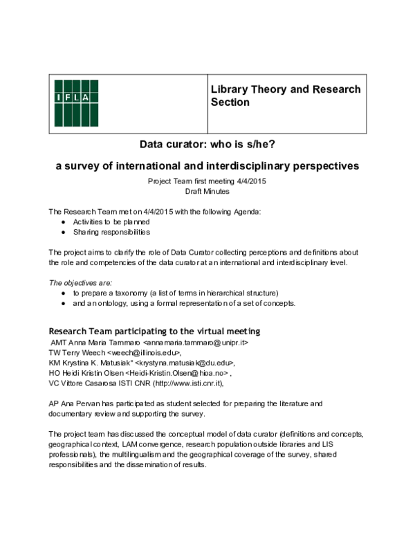 (PDF) Data Curator: Who Is S/He? | Terry Weech - Academia.edu