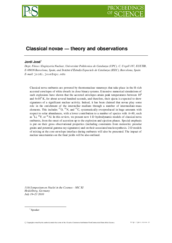 (PDF) Novae: theory and observations