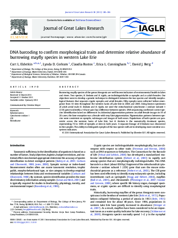 (PDF) DNA barcoding to confirm morphological traits and determine relative abundance of ...