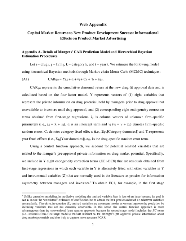 (PDF) Supplemental Material, jmr.15.0094-web-appendix - Capital Market Returns to New Product ...