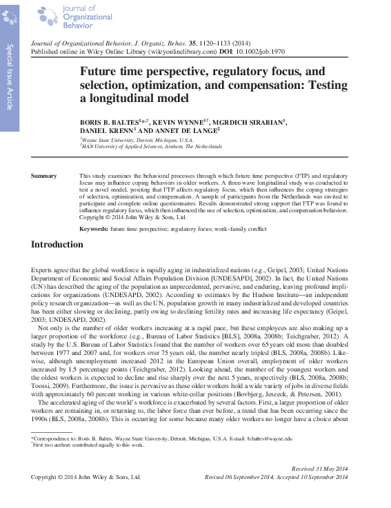 (PDF) Future time perspective, regulatory focus, and selection ...