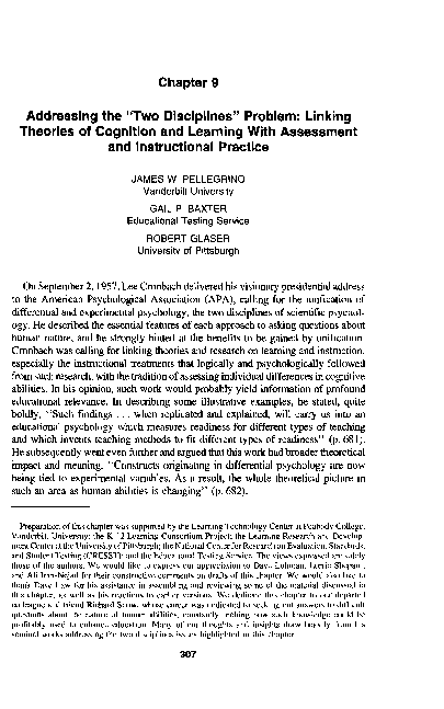 (PDF) Chapter 9: Addressing the "Two Disciplines" Problem: Linking Theories of Cognition and ...
