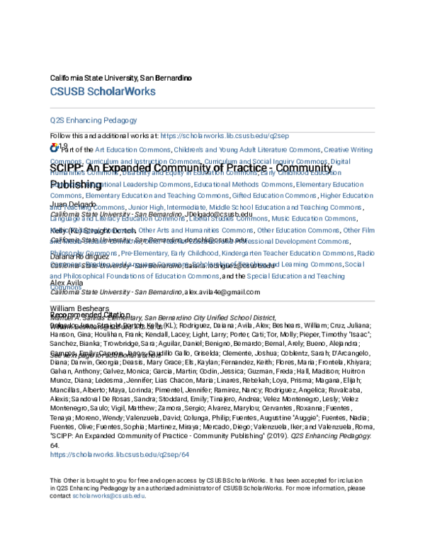 (PDF) SCIPP: An Expanded Community of Practice - Community Publishing