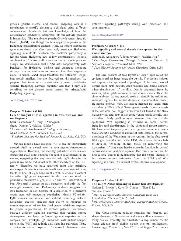 (PDF) The role of Notch signaling in mouse lens development