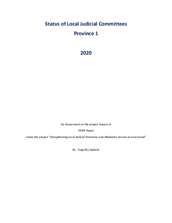 (PDF) Status of Local Judicial Committees