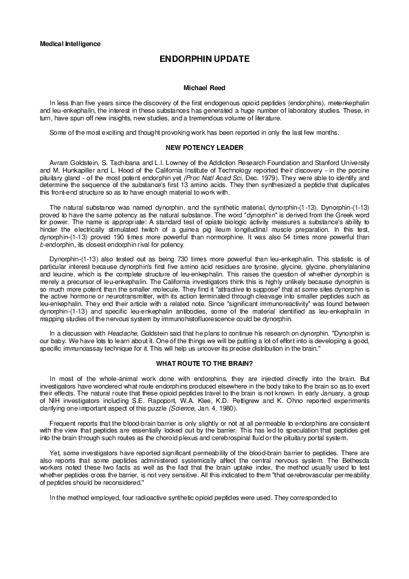 (PDF) Endorphin Update