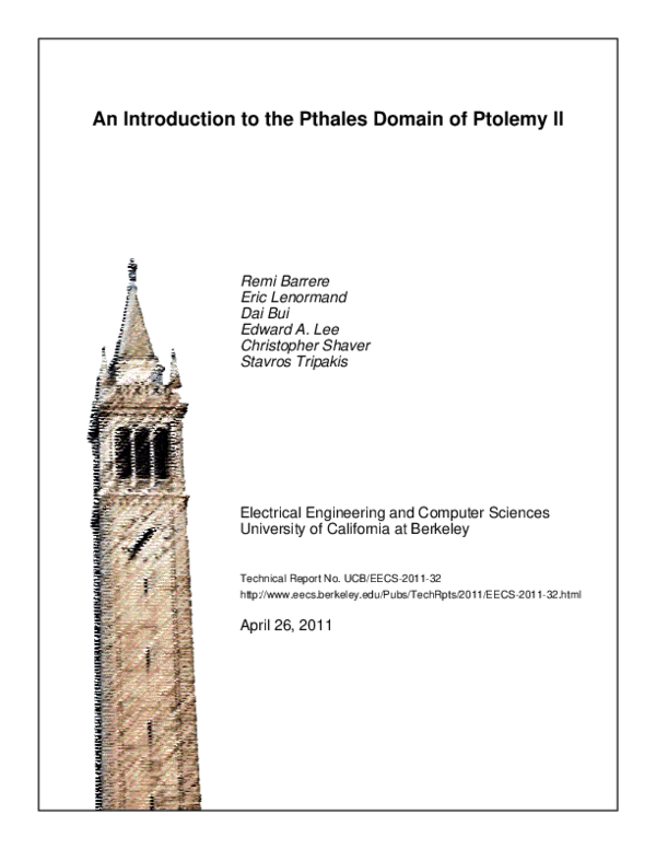 (PDF) An Introduction to the Pthales Domain of Ptolemy II