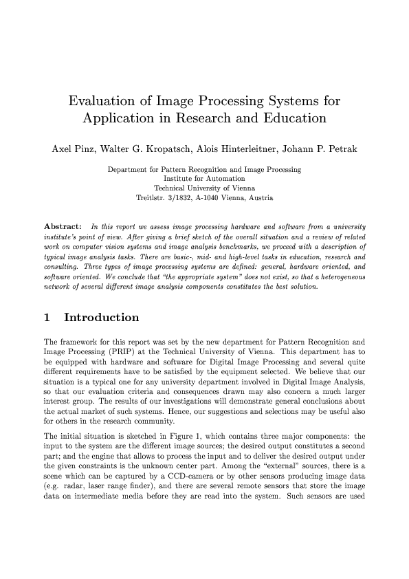 (PDF) Evaluation of image processing systems for application in ...