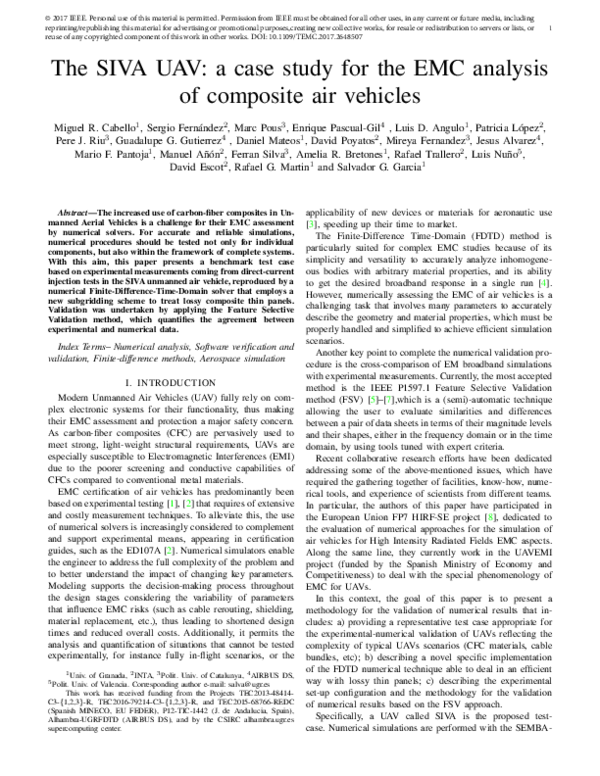 (PDF) SIVA UAV: A Case Study for the EMC Analysis of Composite Air Vehicles