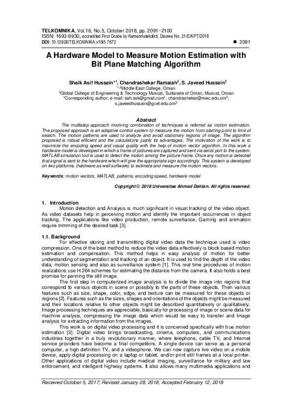 Pdf A Hardware Model To Measure Motion Estimation With Bit Plane Matching Algorithm 0795