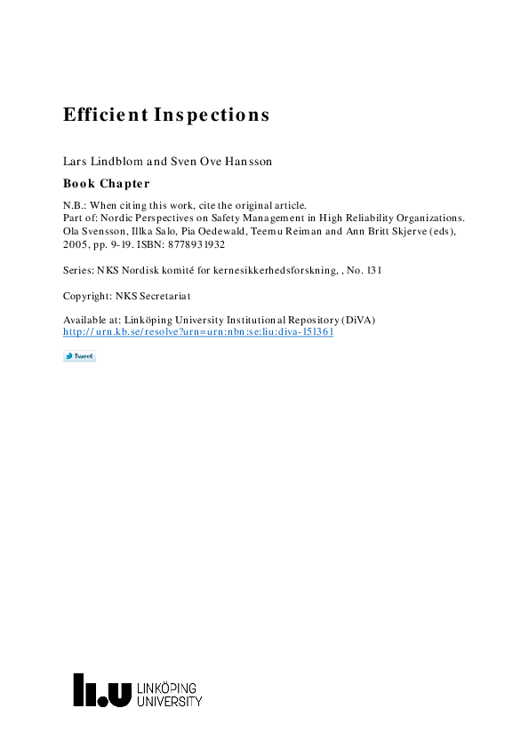 (PDF) Chapter 2 : Efficient Inspections