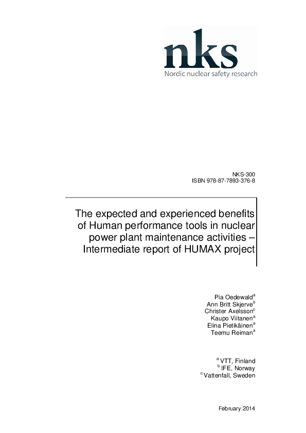 (PDF) The expected and experienced benefits of Human performance tools ...