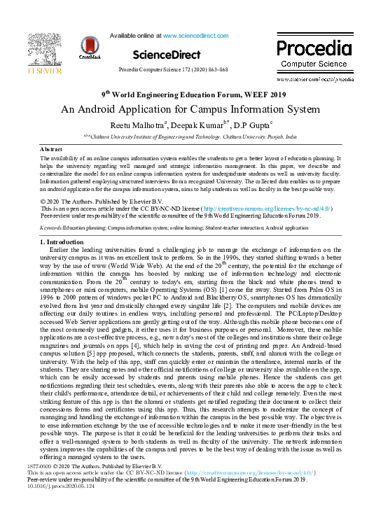 (PDF) An Android Application for Campus Information System