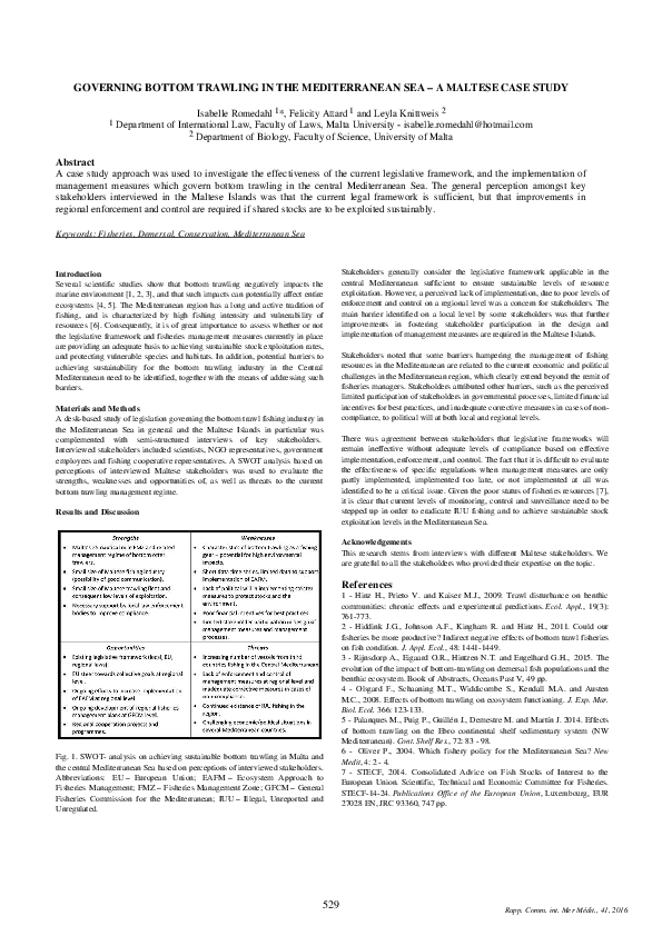 (PDF) Governing bottom trawling in the Mediterranean Sea - a Maltese ...