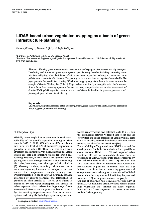 (PDF) LiDAR based urban vegetation mapping as a basis of green ...