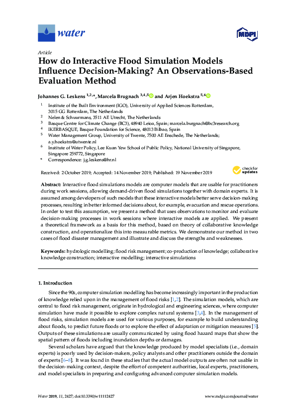 (PDF) How do Interactive Flood Simulation Models Influence Decision-Making? An Observations ...