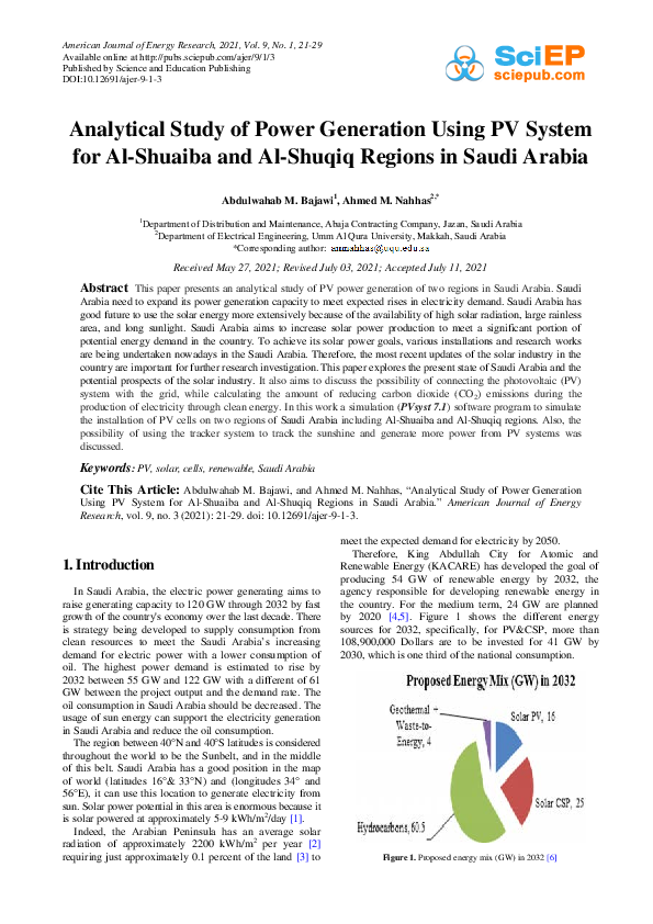 (PDF) Analytical Study of Power Generation Using PV System for Al ...