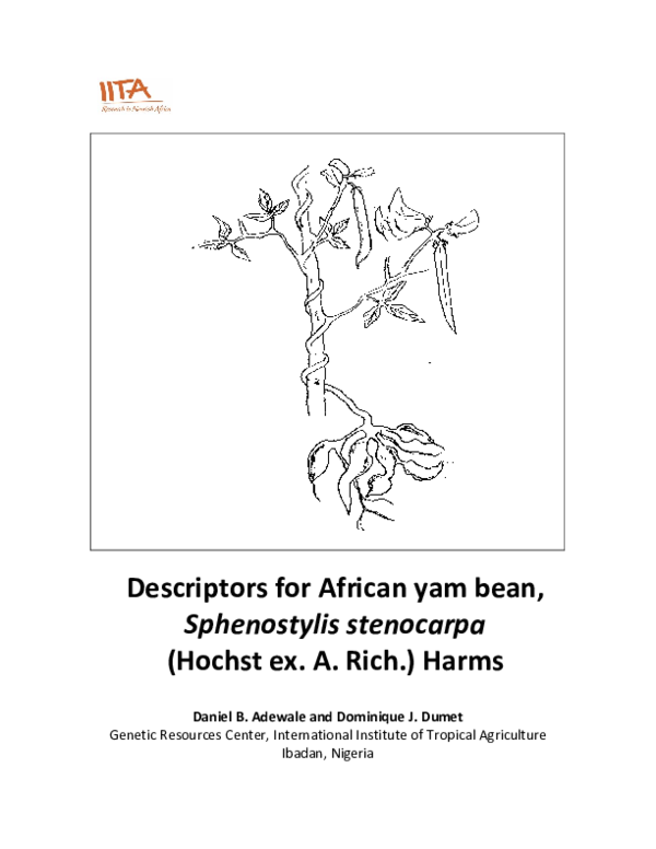 (PDF) Descriptors for African yam bean, Sphenostylis stenocarpa