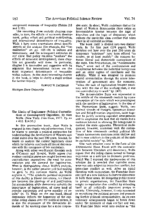 (PDF) The Limits of Legitimacy: Political Contradictions of ...