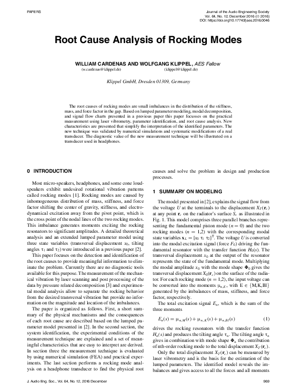 (PDF) Root Cause Analysis of Rocking Modes
