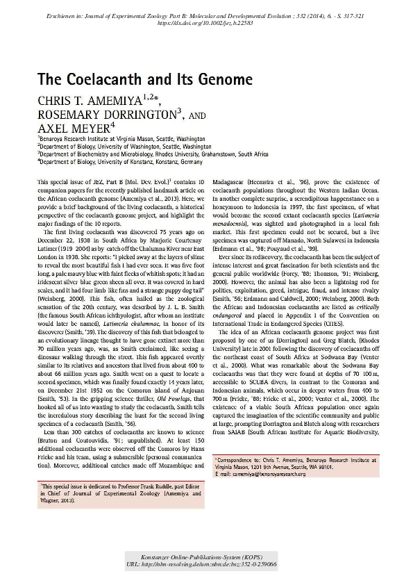 (PDF) The coelacanth and its genome