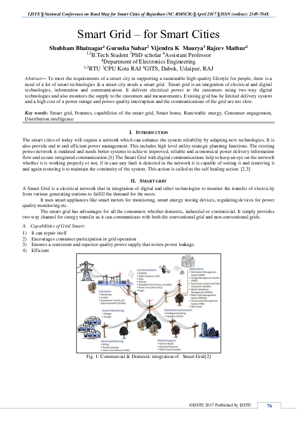 (PDF) Smart Grids for Sustainable Smart Cities