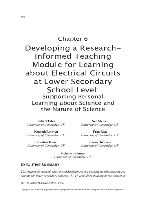 (PDF) Developing a Research-Informed Teaching Module for Learning about ...