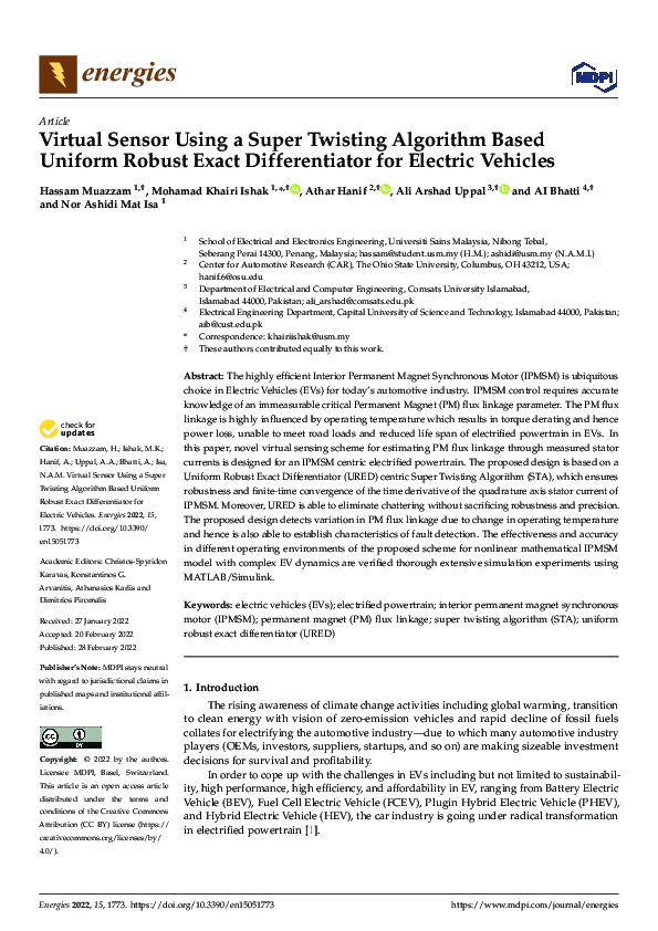 Pdf Virtual Sensor Using A Super Twisting Algorithm Based Uniform