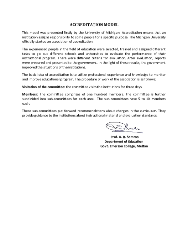 (DOC) Accreditation Model