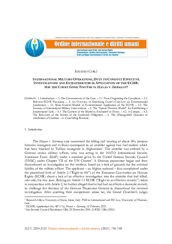 (PDF) International Military Operations, Duty to Conduct Effective ...