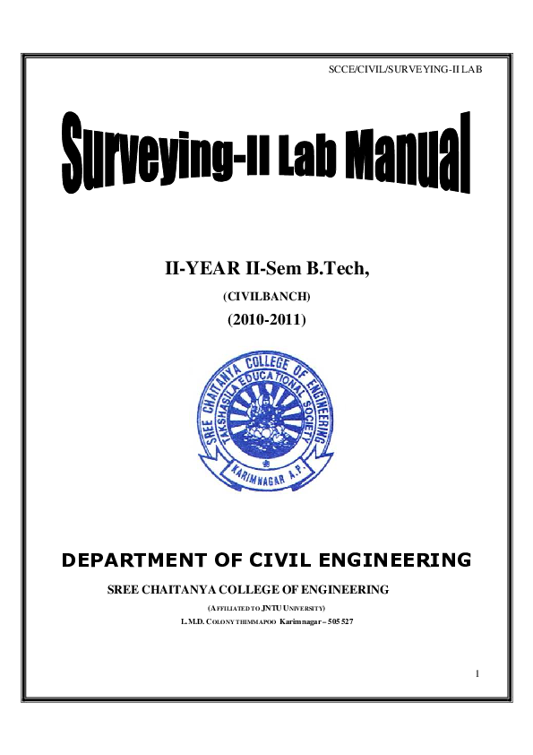 (PDF) Advance Surveying Lab Manual