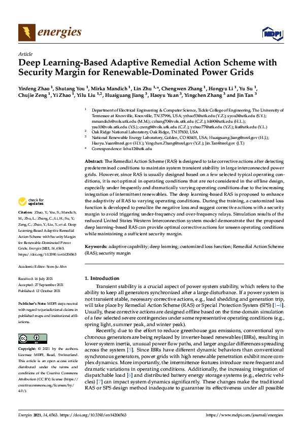 Pdf Deep Learning Based Adaptive Remedial Action Scheme With Security Margin For Renewable
