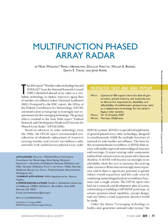 (PDF) Multifunction Phased Array Radar