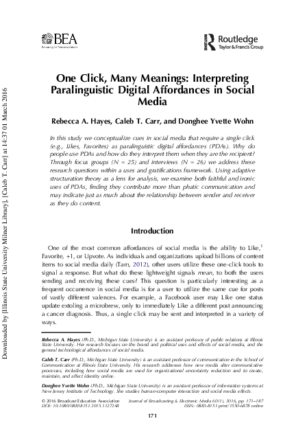 (PDF) One Click, Many Meanings: Interpreting Paralinguistic Digital ...