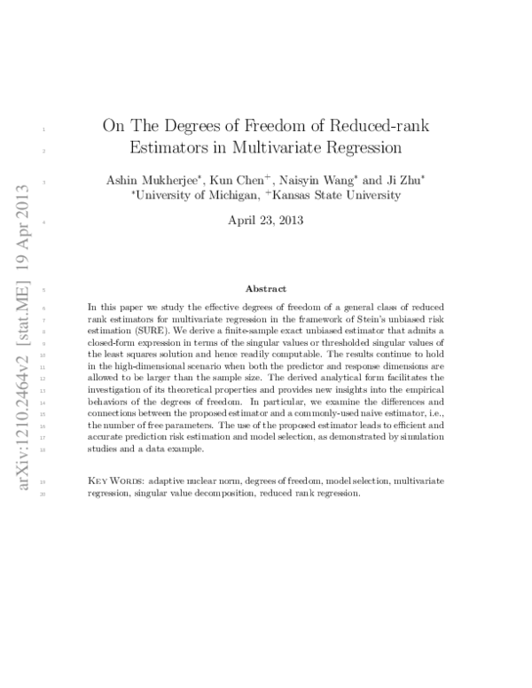 (PDF) Multivariate Regression