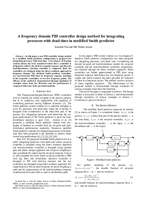 (PDF) A Frequency Domain PID Controller Design Method Using Direct ...