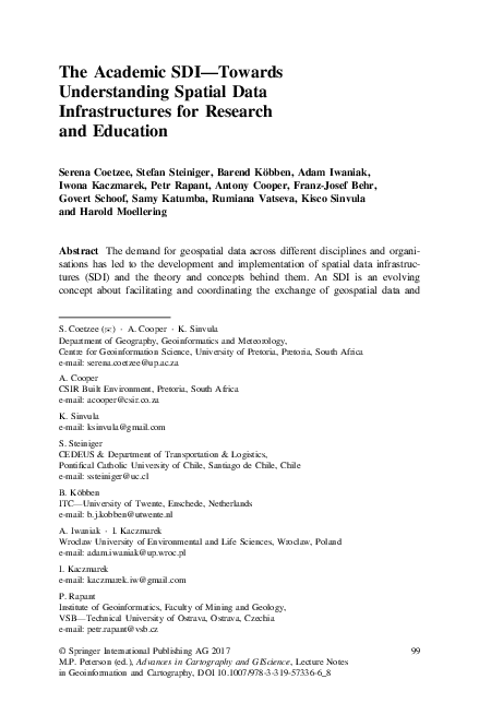 (PDF) The Academic SDI—Towards Understanding Spatial Data ...