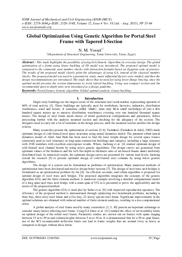 (PDF) Optimization of Cold-Formed Steel Portal Frame Topography Using Real-Coded Genetic Algorithm