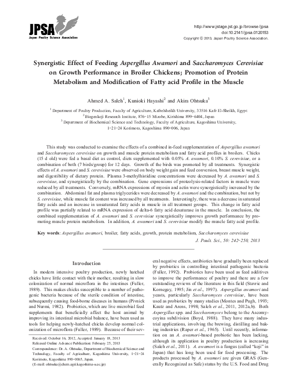 (PDF) Synergistic Effect of Feeding Aspergillus Awamori and ...