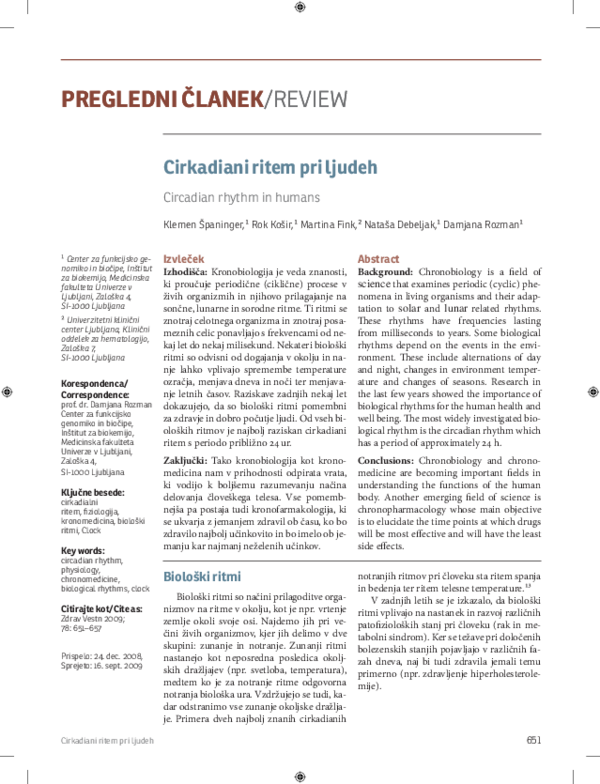 (PDF) Circadian rhythm in humans