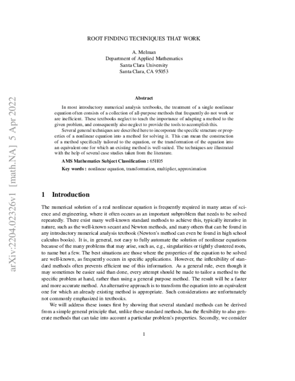 (PDF) Root finding techniques that work