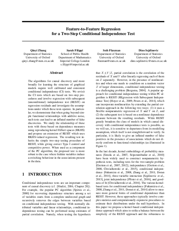(PDF) Feature-to-Feature Regression for a Two-Step Conditional ...
